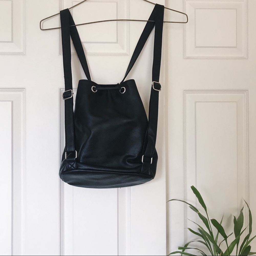 Convertible Leather Mini Backpack / Bucket Bag - Gem